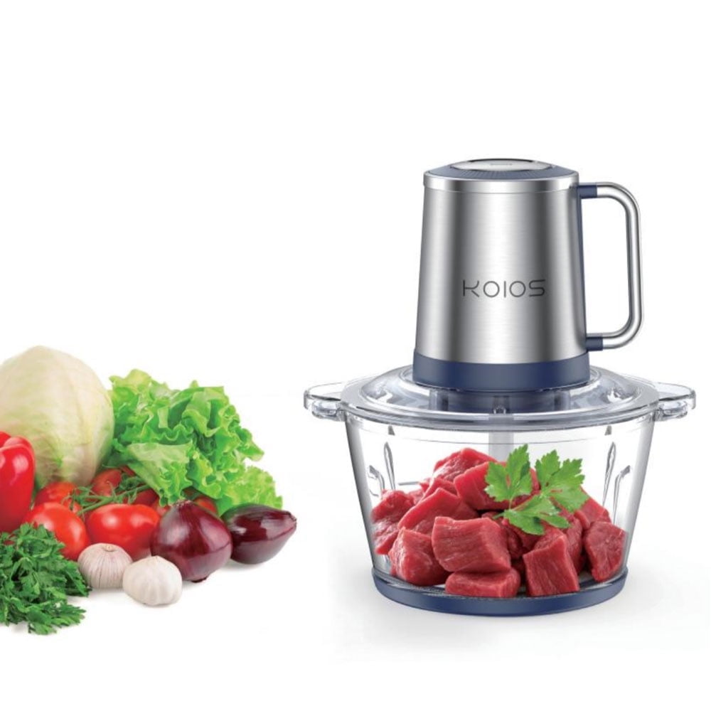 Food Processor, 500W Electric Meat Grinder Food Chopper with 8 Cup Bowls & 1 Bi-Level Blades, 2 ...