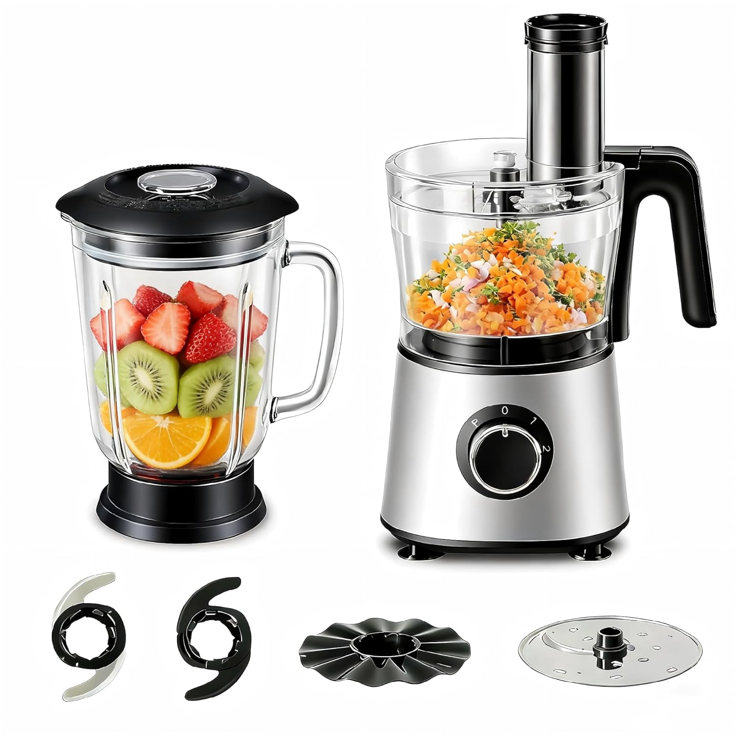 Food Processor Blender Combo for Vegetable Dough Electric Food ...
