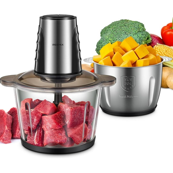 Food Processors with 2 Lar Bowls(12 Cup+12 Cup), Electric Chopper ...