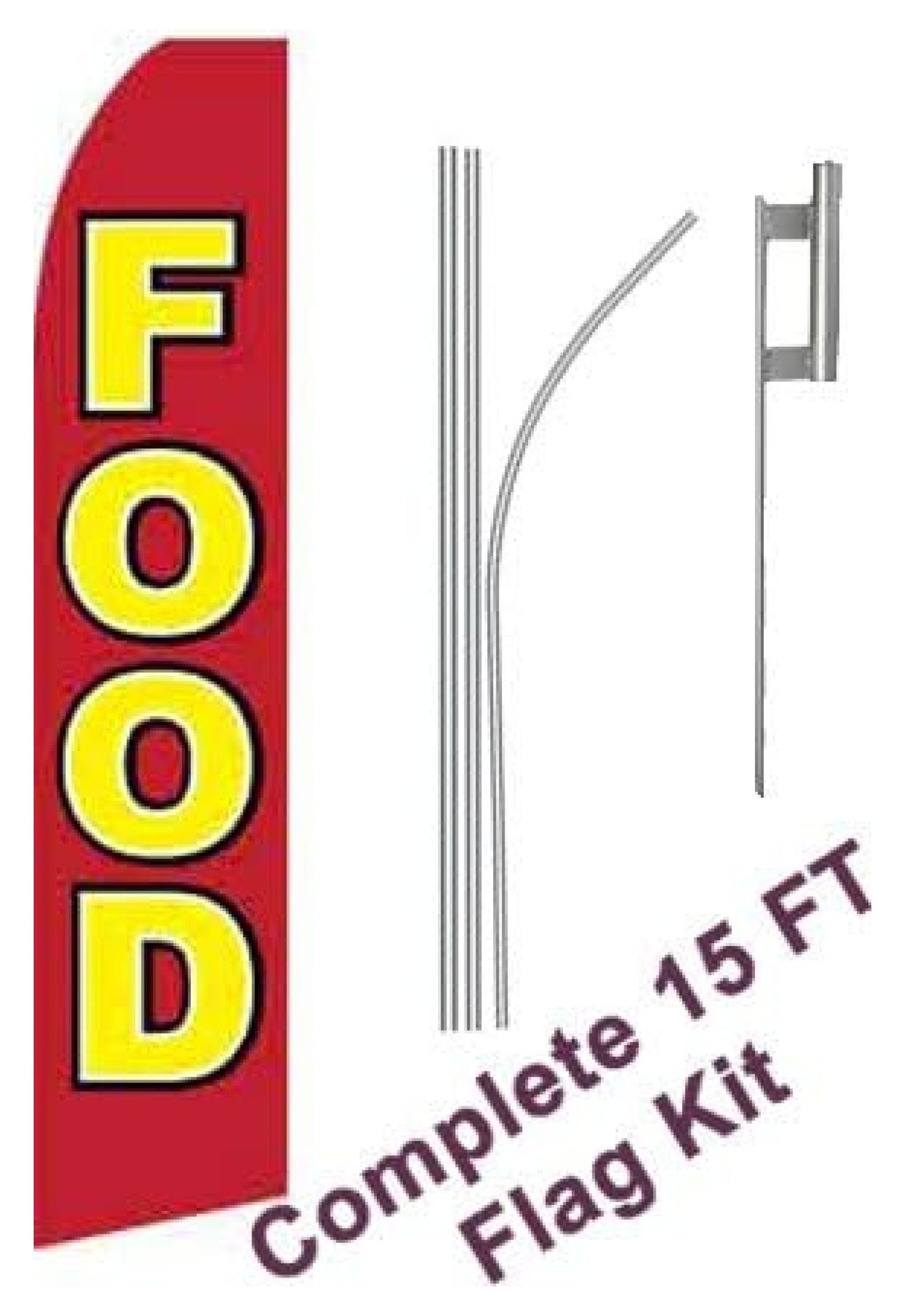 - "Food Red/Yellow" Complete Flag Kit - Includes 12' Swooper Business ...