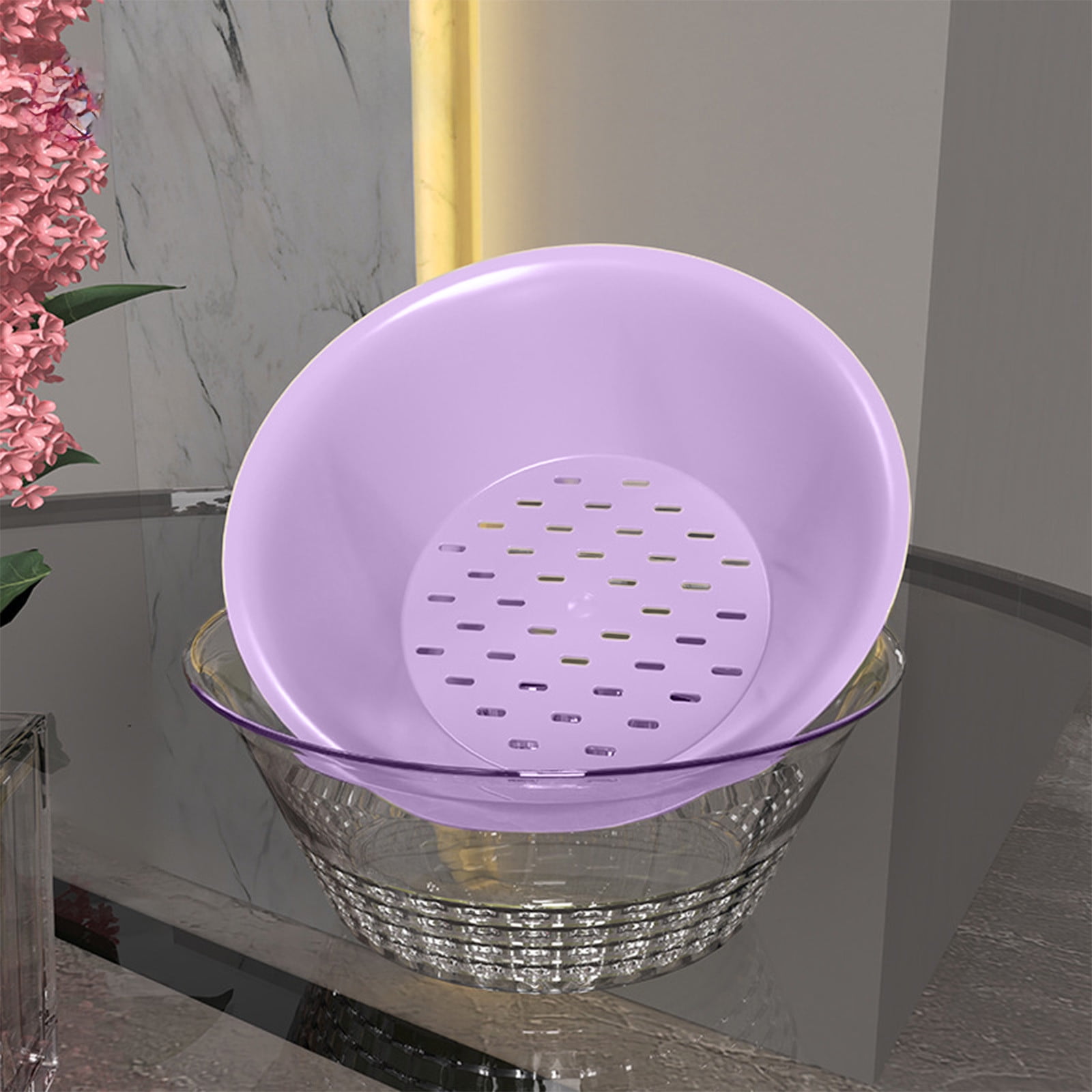 Food Safe Plastic Kitchen Organizer Basket with Drainer Holes - Space ...