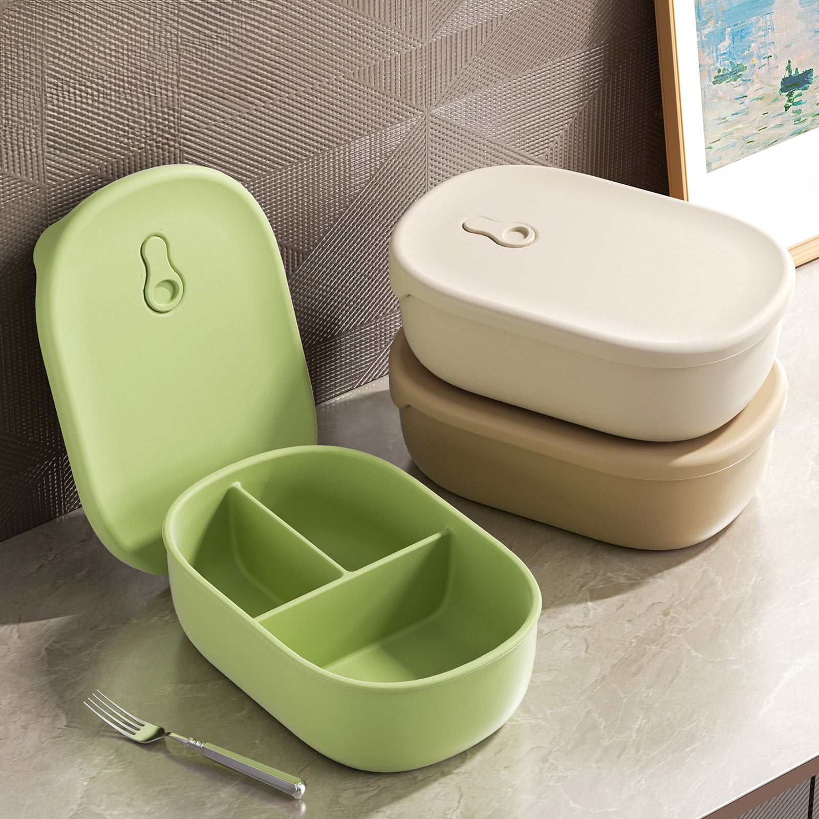 Food Safe Silicone Lunch Box, 1000ml Large Wave & Dishwasher Safe ...