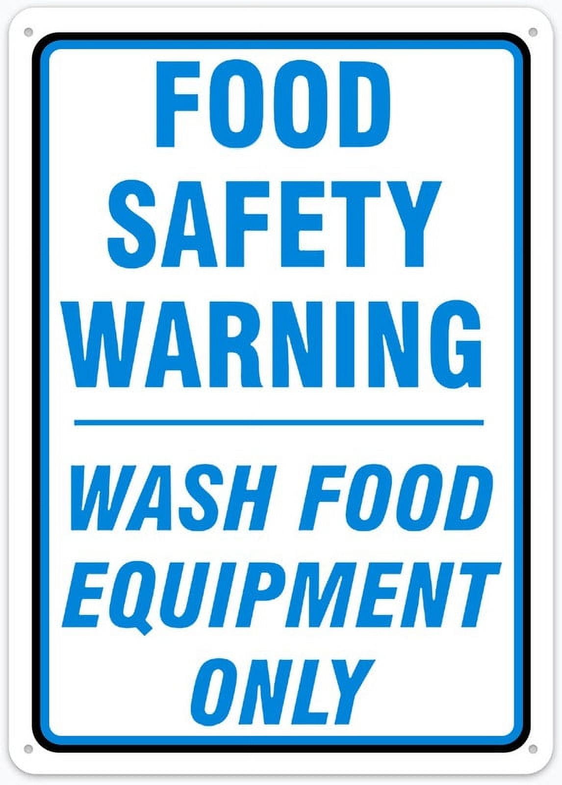 Food Safety Warning Wash Food Equipment Only Sign Safety Restriction ...