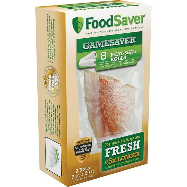 Food Saver GameSaver 8" x 20' Long Rolls, 2-Pack - Walmart.com