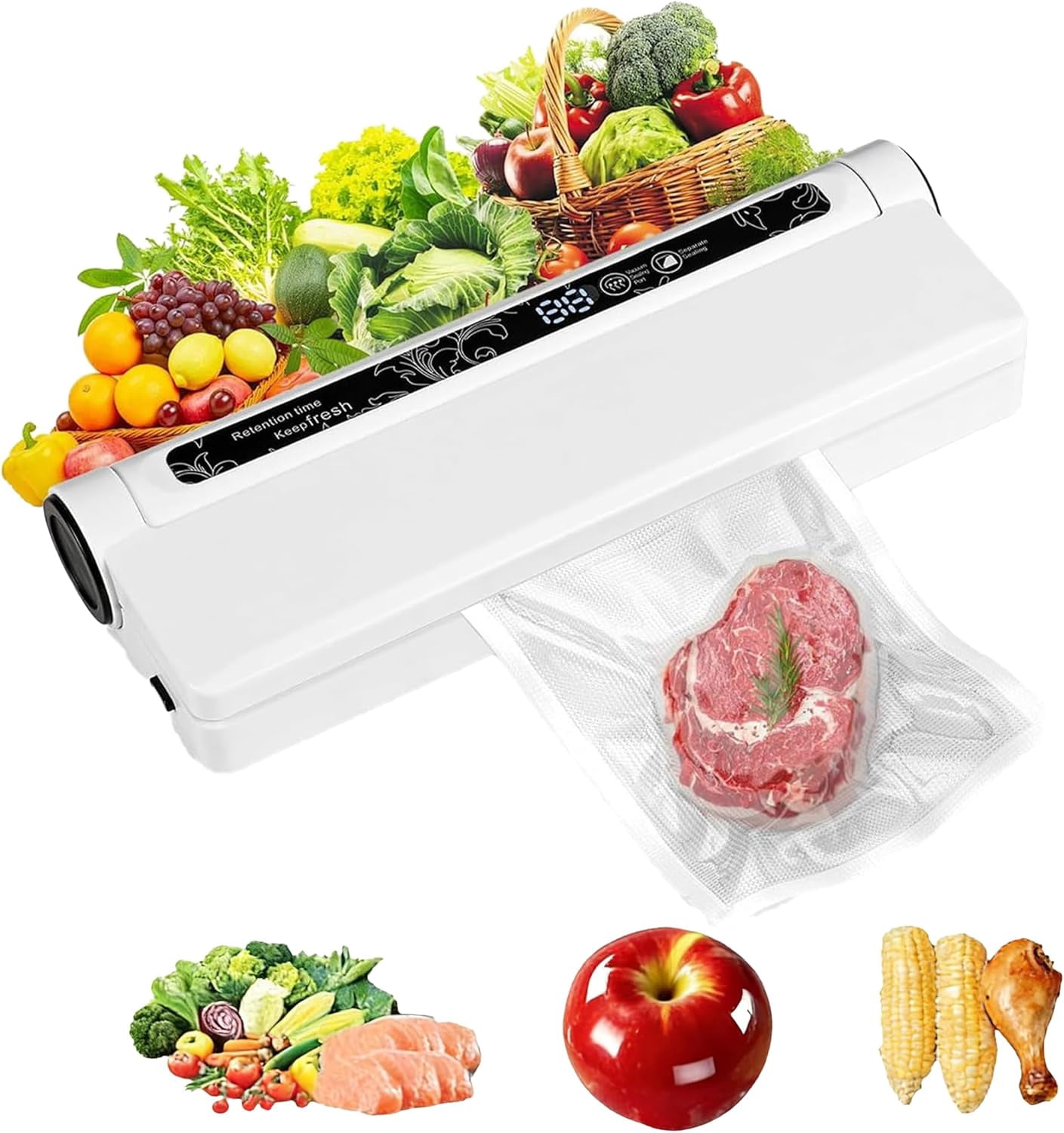 Food Saver Vacuum Sealer Machine, 75KPA Strong Suction for Dry/Wet ...