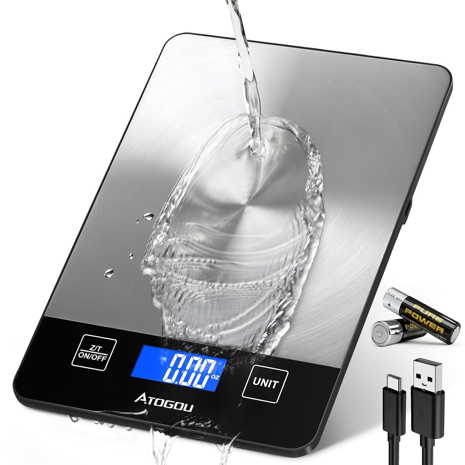 Food Scale - 33lb Digital Kitchen Scale Ounces Grams, Rechargeable ...