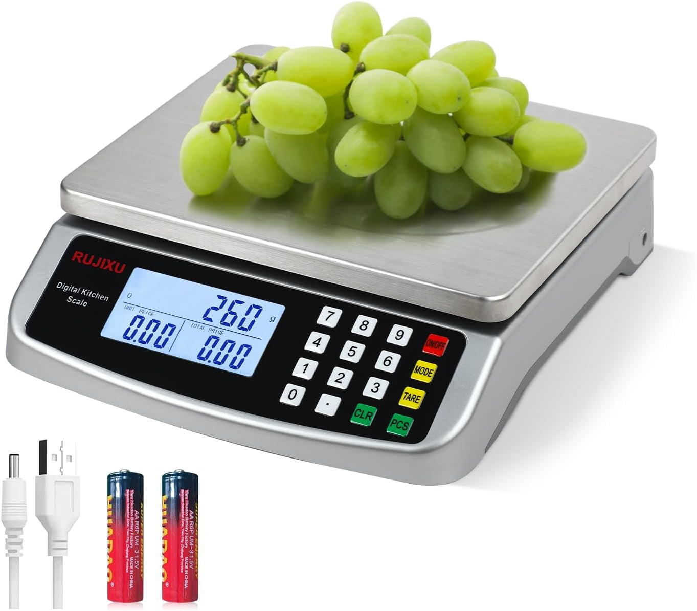Food Scale 88lb/40kg Large Digital Kitchen 0.05oz/1g with Price ...