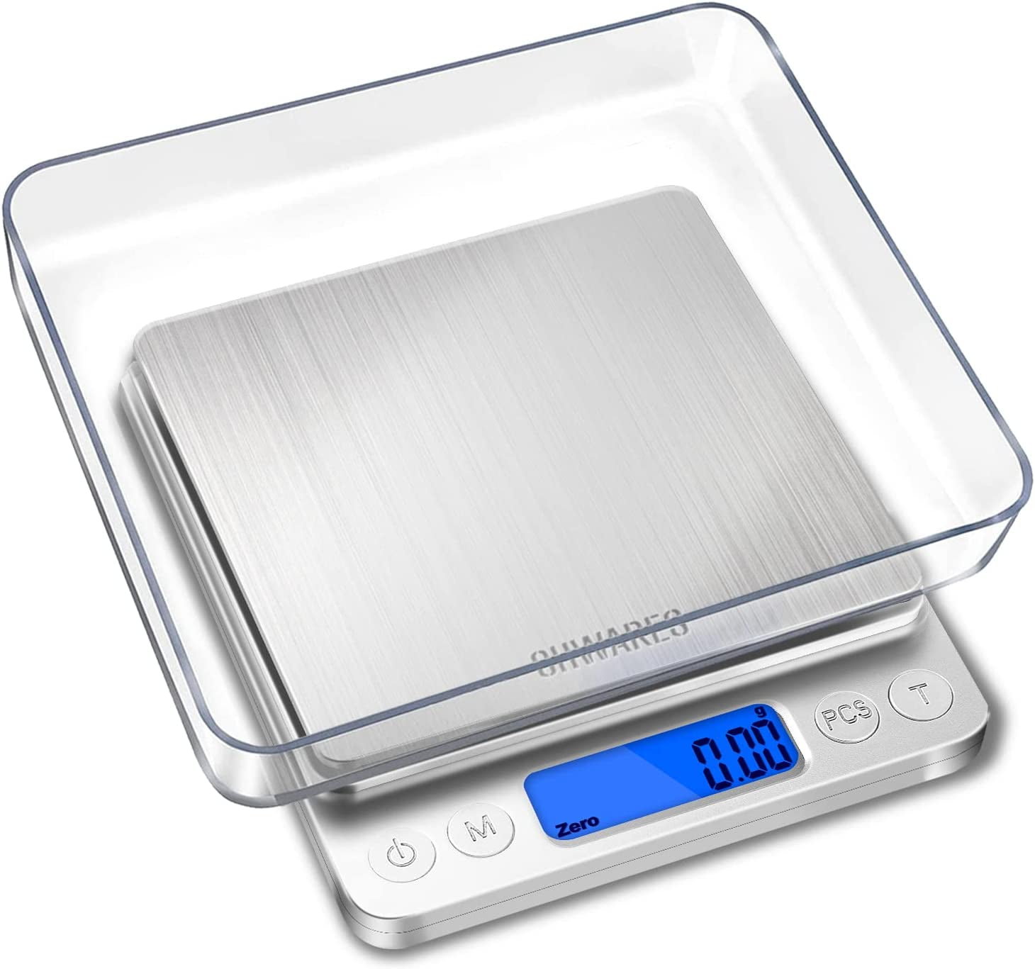 Food Scale, Rechargeable Kitchen Scale with Trays 3000g/0.1g, Small ...