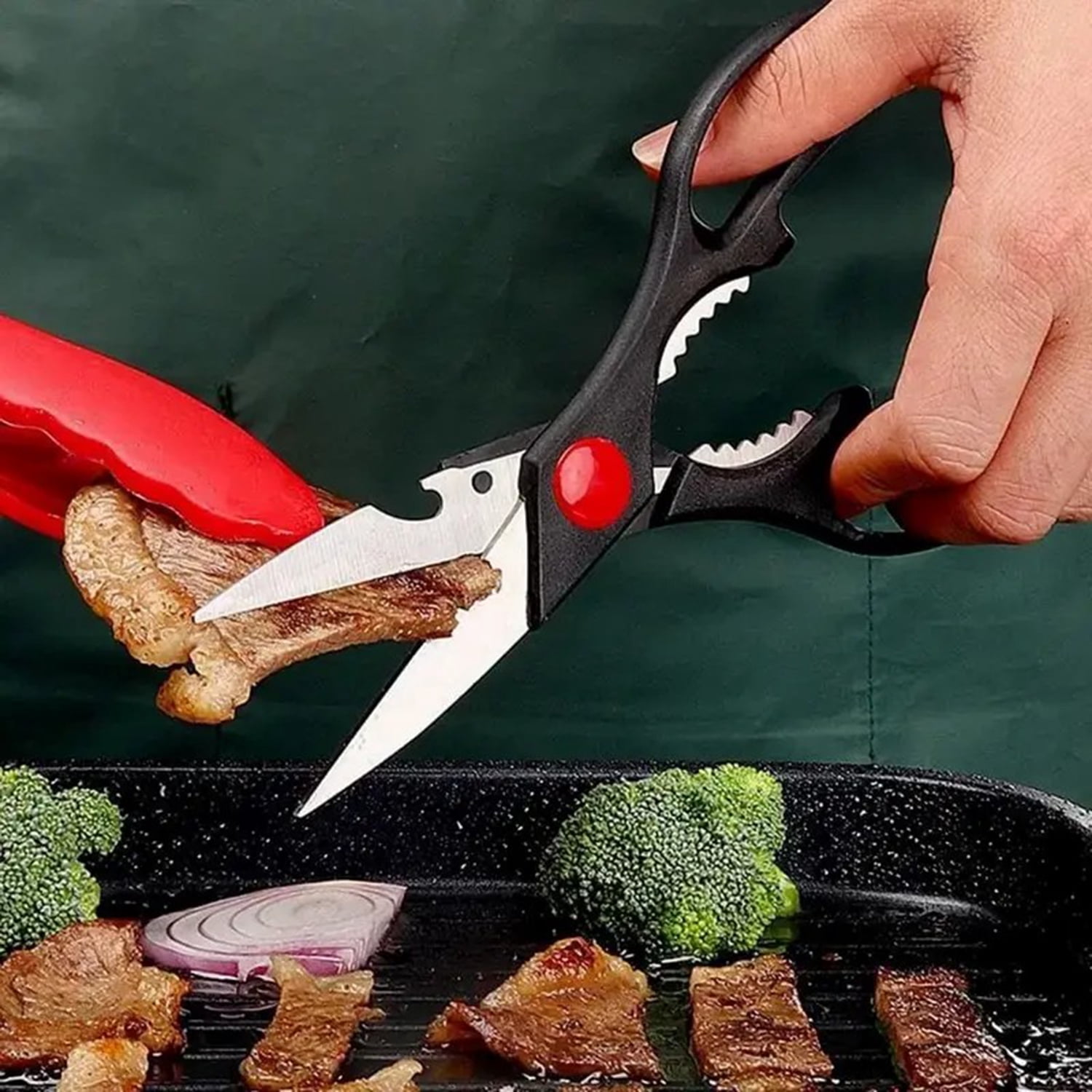Food Scissors, Sharp Scissors with Nutcrackers, Bottle Opener, Can ...