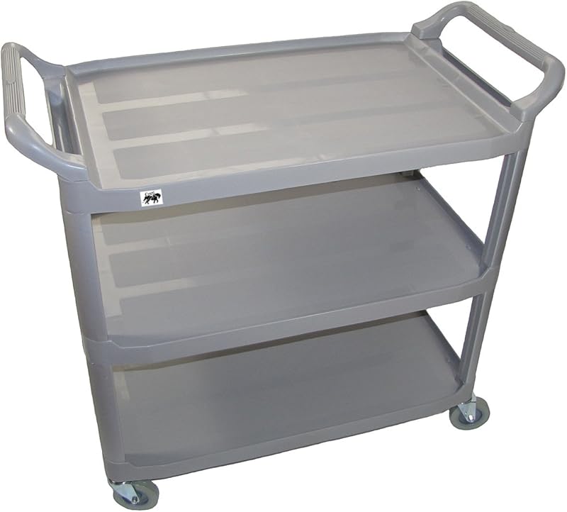 Food Service Cart, 3 Shelf Utility Cart, Rolling Bus Cart, Heavy Duty ...