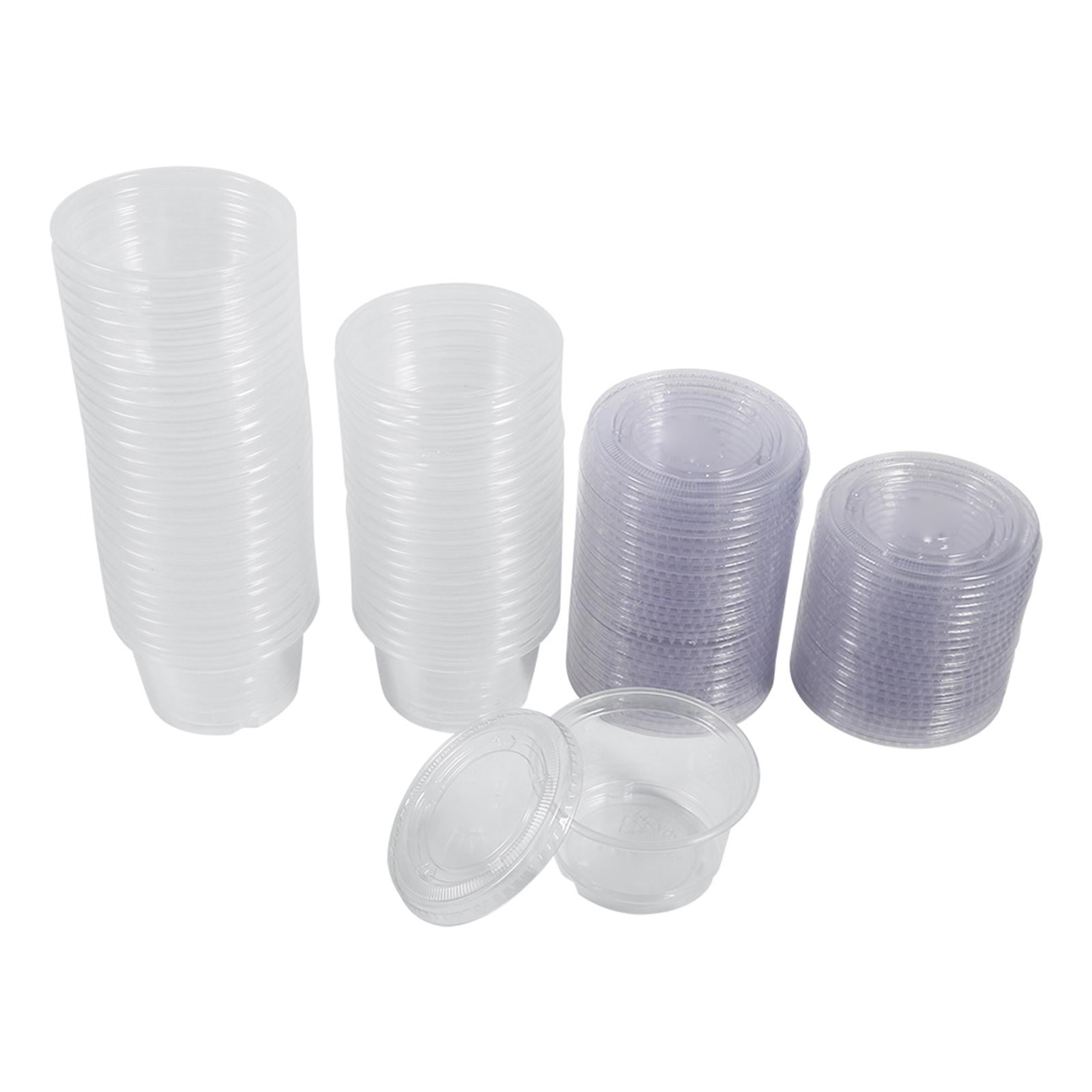 Food Service Disposable Cups, 50Pcs Disposable Plastic Clear Sauce ...