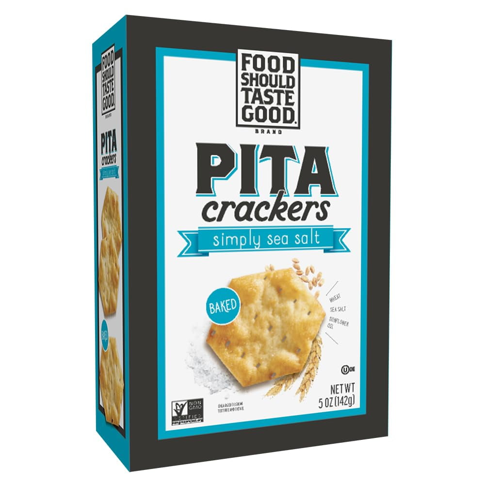 Food Should Taste Good Simply Sea Salt Pita Crackers, 5 OZ (Pack - 6 ...