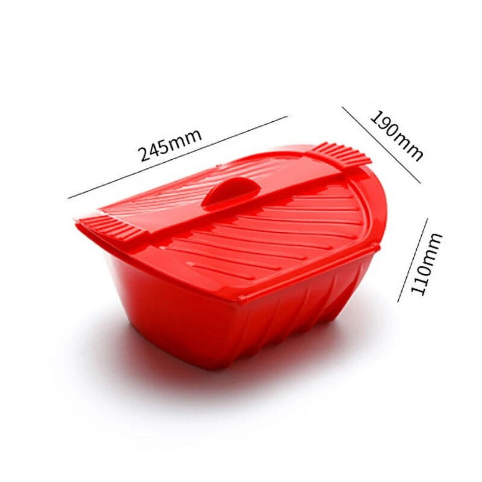 Food Silicone Steamer Microwave Steamer Box with Lid Steamed Fish ...
