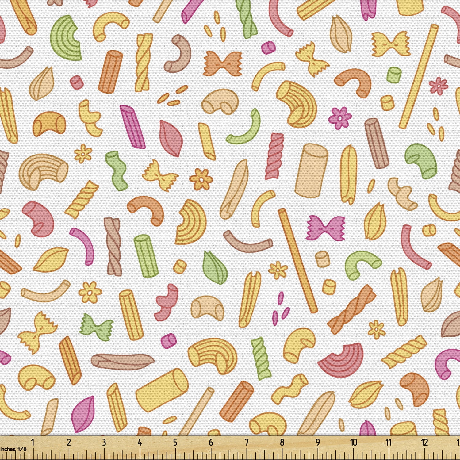 Ambesonne Food Fabric by the Yard Upholstery, Italian Spaghetti ...