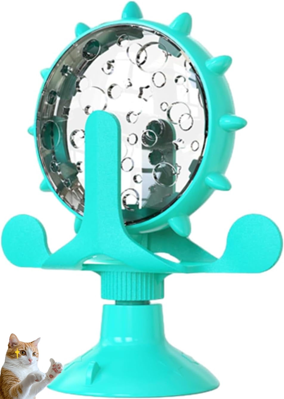 Food Spinning Windmill, Pet Treat Dispenser Toy, Cat Leaking Rotating Windmill Toy, Fun Cat ...
