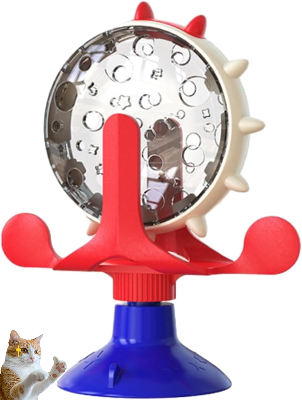 Food Spinning Windmill, Pet Treat Dispenser Toy, Cat Leaking Rotating ...
