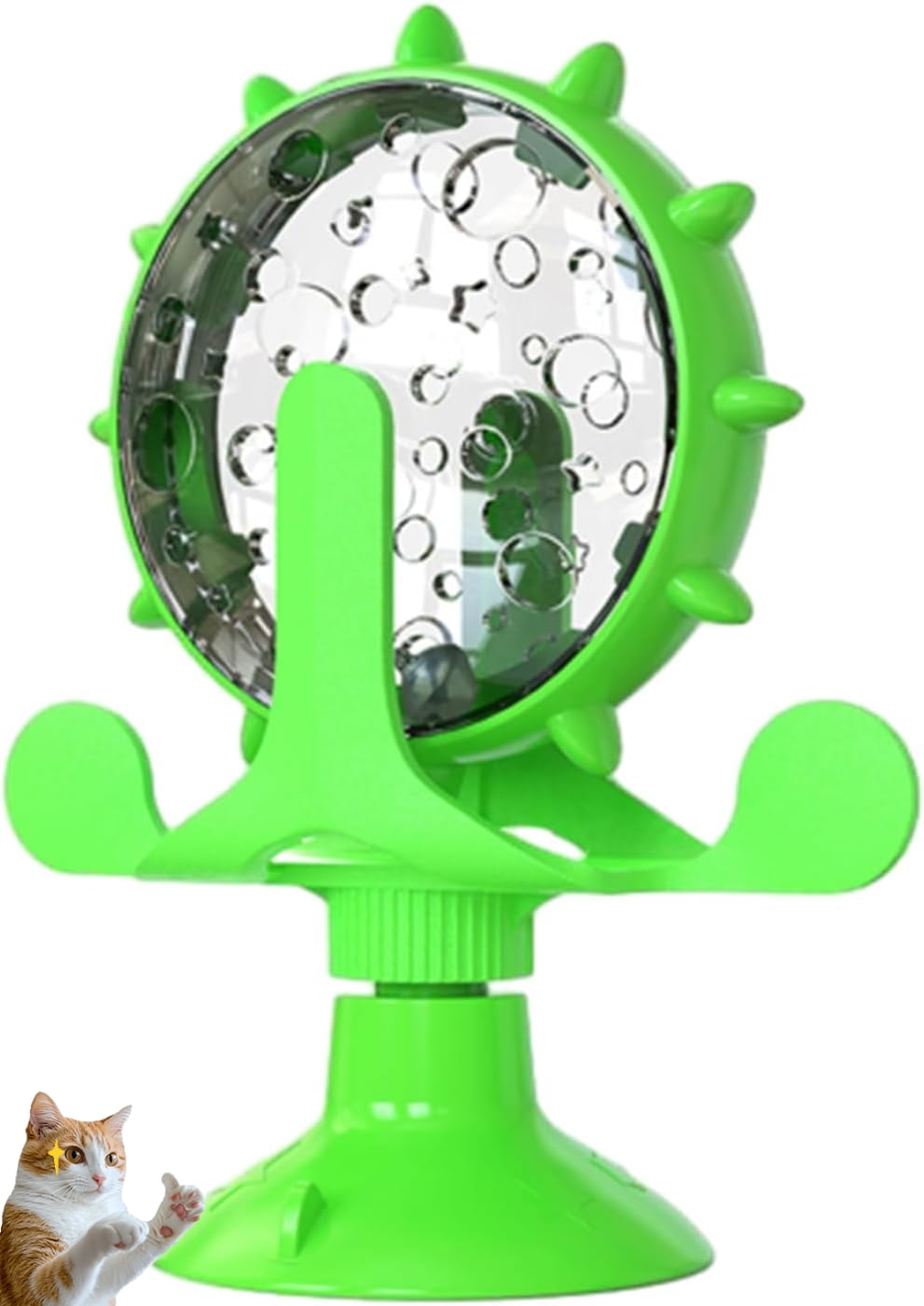 Food Spinning Windmill, Pet Treat Dispenser Toy, Cat Leaking Rotating ...