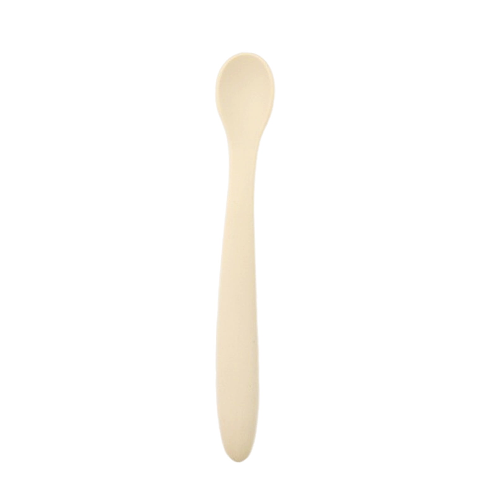 Food Spoon Long-handled Silicone Baby Feeding Spoon Heat-resistant Soft ...