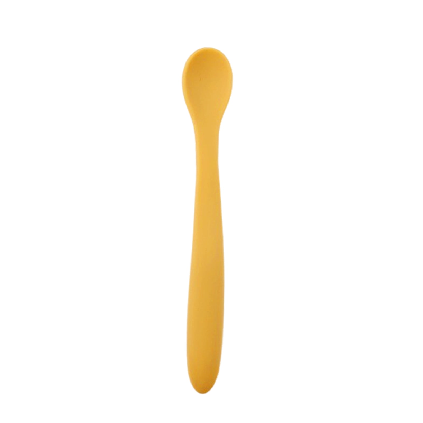 Food Spoon Long-handled Silicone Baby Feeding Spoon Heat-resistant Soft ...