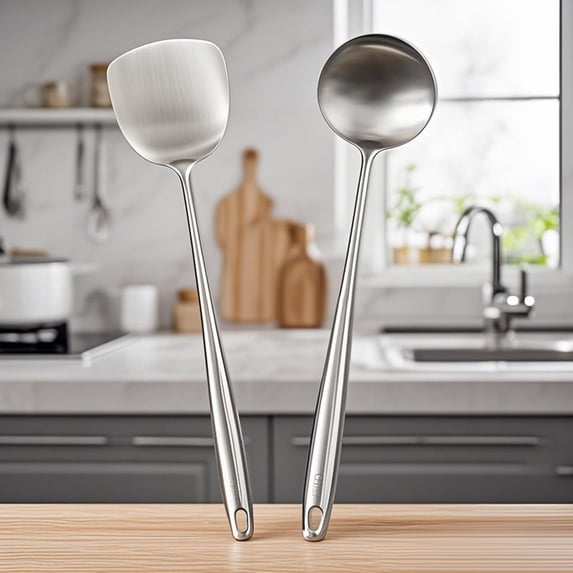 Food Stainless Steel Wok Spatula Metal Kitchen Utensils Slotted Turner ...