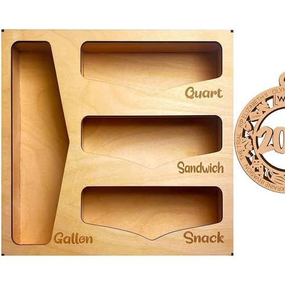 Food Storage Bag Organizer Holders – Premium Wood Kitchen Drawer ...