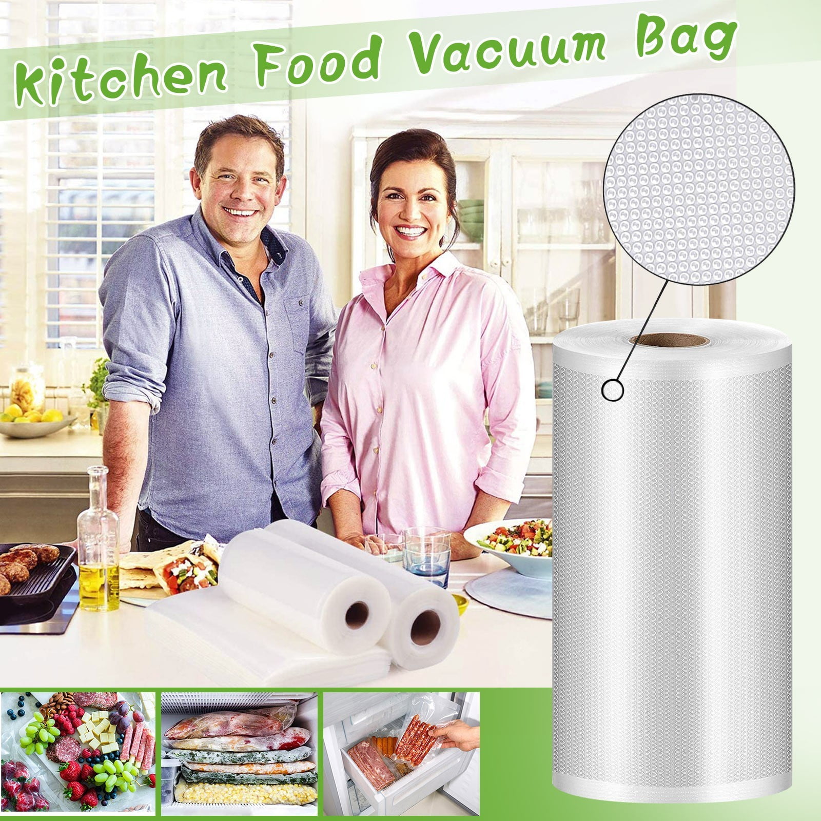 Food Storage Bags,1PC 15M -20°-110° Kitchen Food Vacuum Bag Frozen And ...