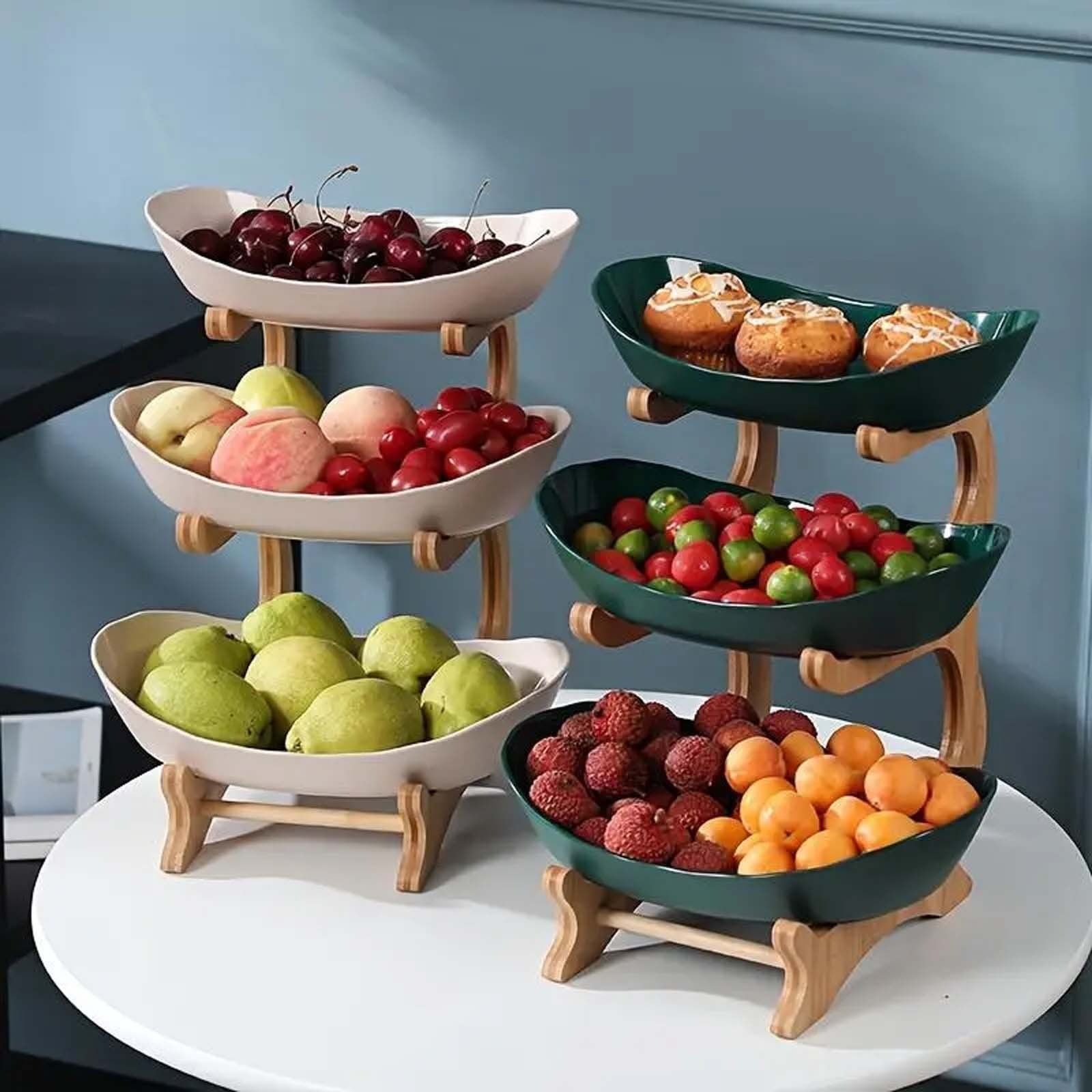 Food Storage Bags Fruit Display Rack 1 Count 3 Layer Fruit Tray With ...