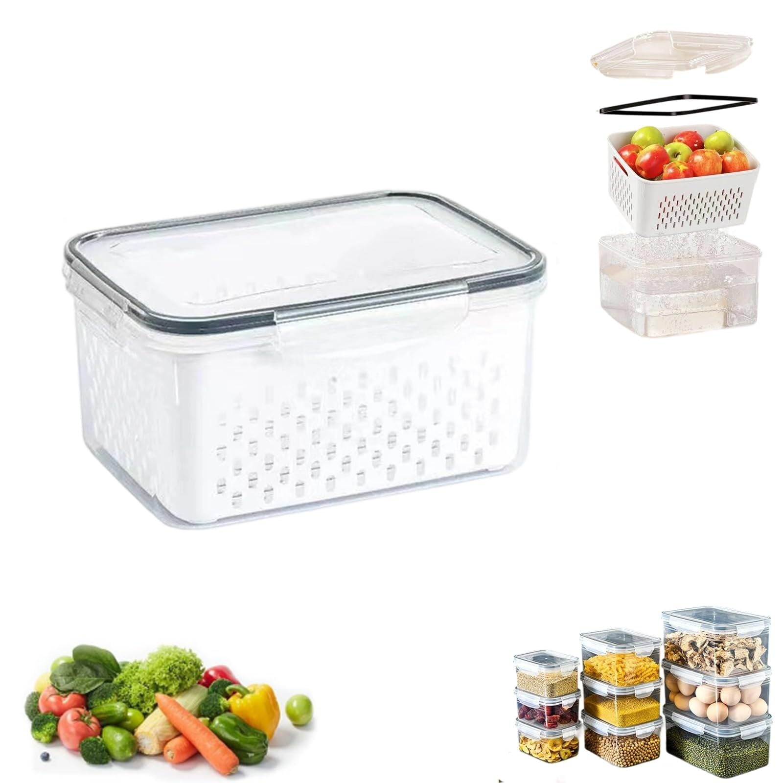 Food Storage Box, Household Transparent Plastic Food Storage Box ...