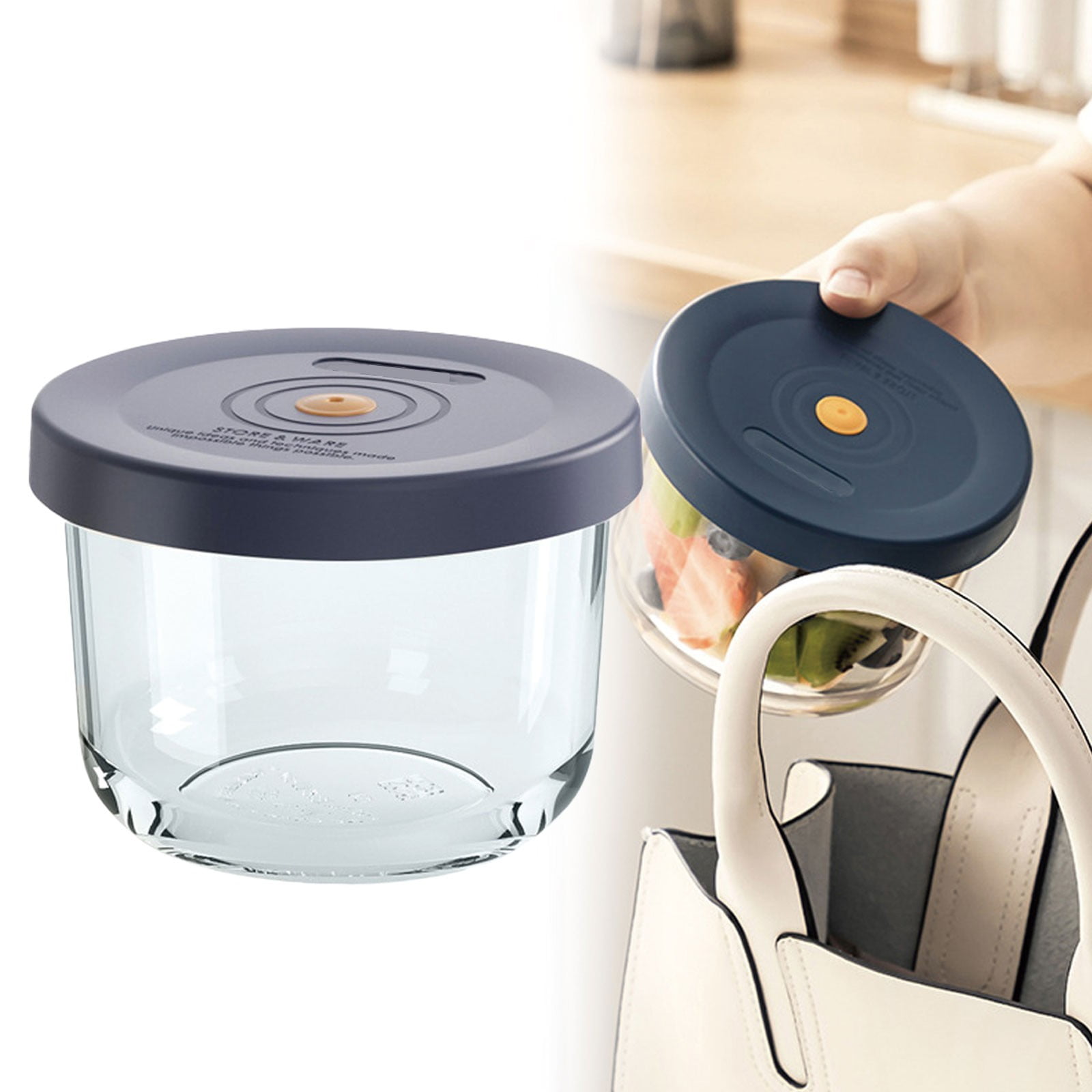 Food Storage Boxes for Kitchen Food Storage Sealed Round Glass Fresh ...