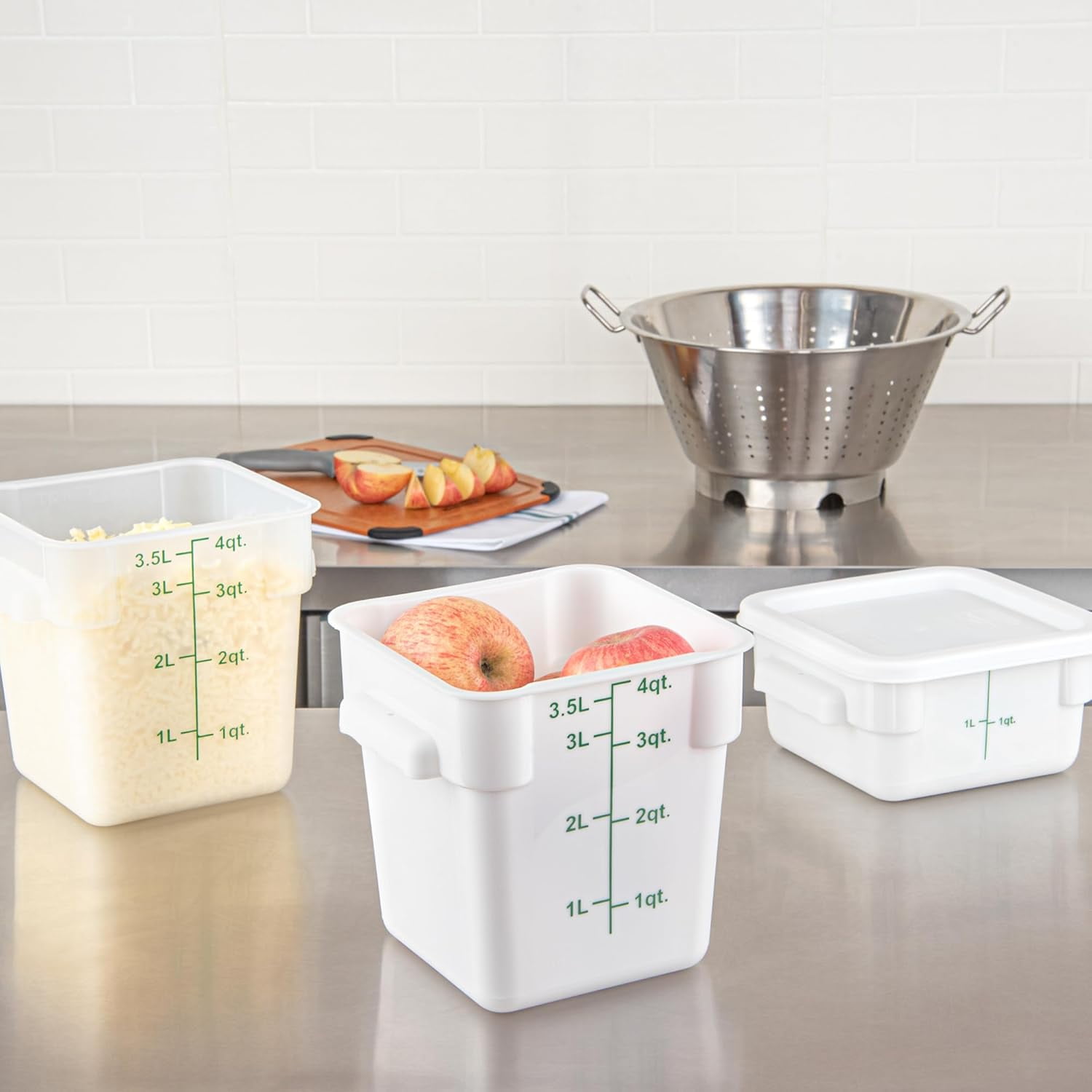 Food Storage Container 10 Pack of 4 qt Plastic Kitchen Storage Bin with ...