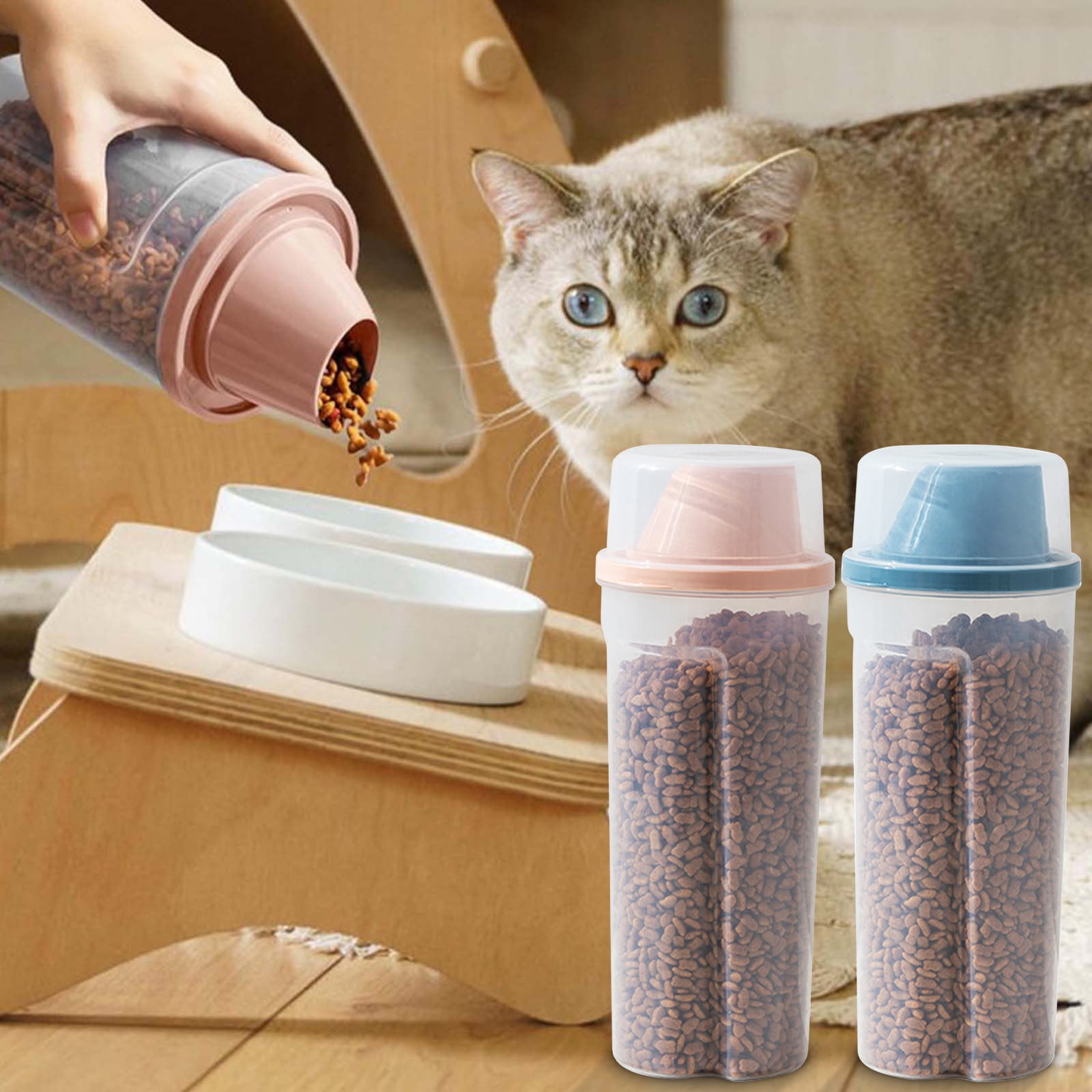 Food Storage Container with Airtight Lid, 5 Quart Plastic Grain Bin for ...