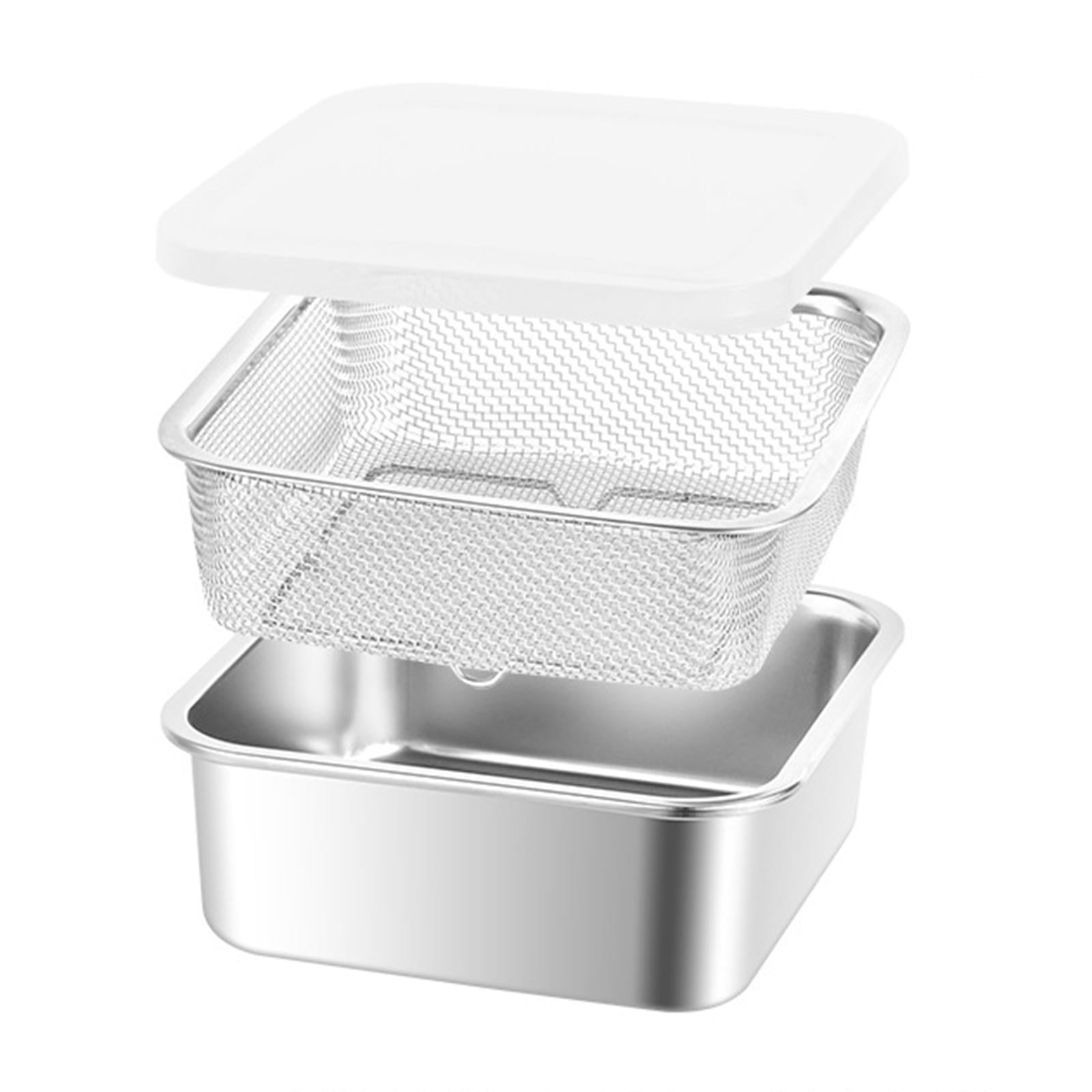 Food Storage Container Colander Set with Double Layer Strainer for ...