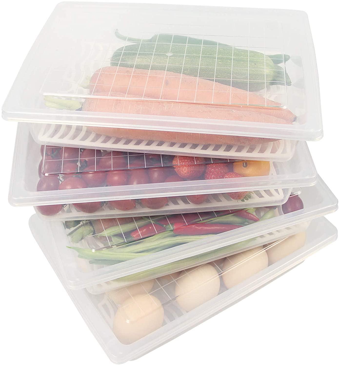 Food Storage Container, Plastic Food Containers with Removable Drain ...