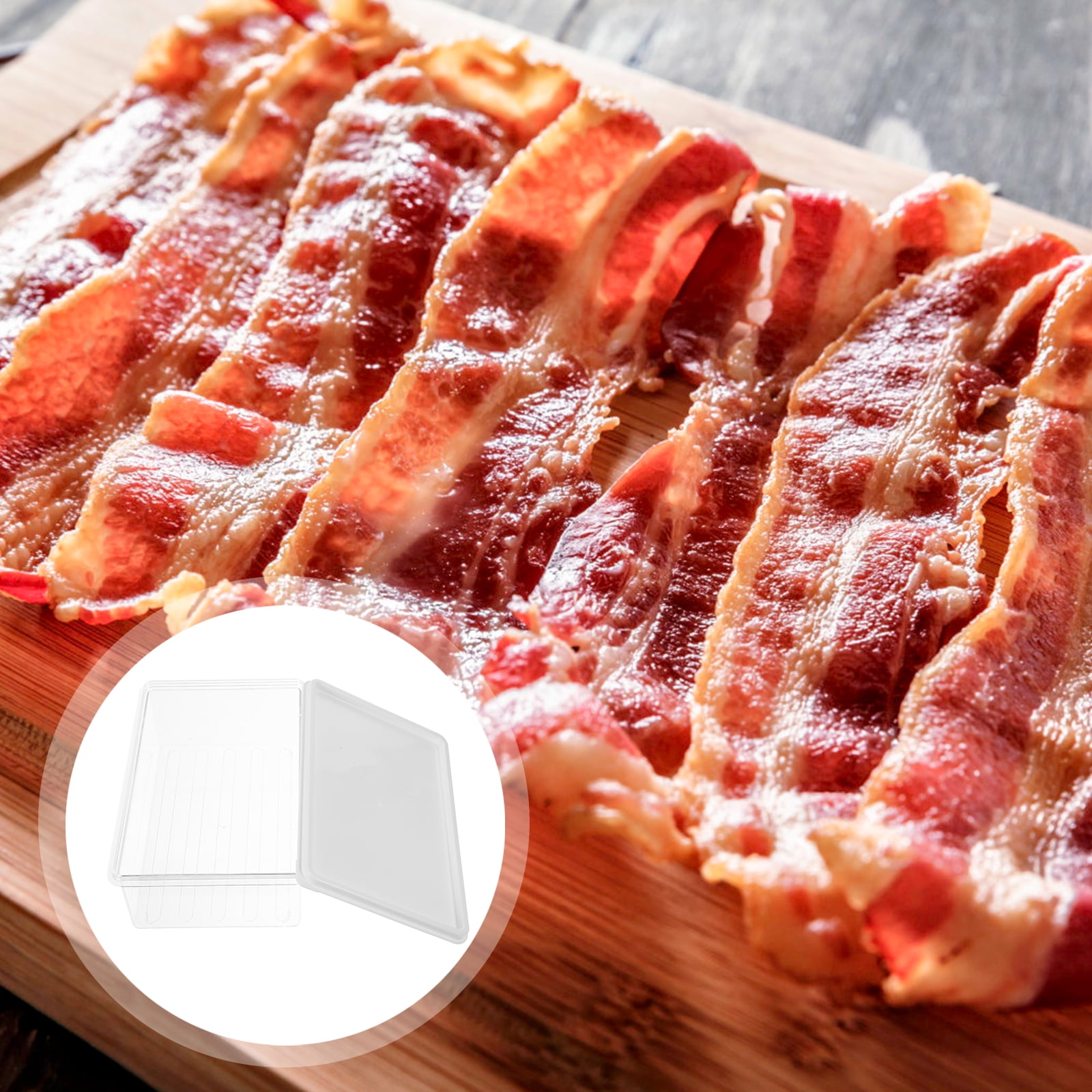 Food Storage Container Transparent Bacon Saver Refrigerator Food ...