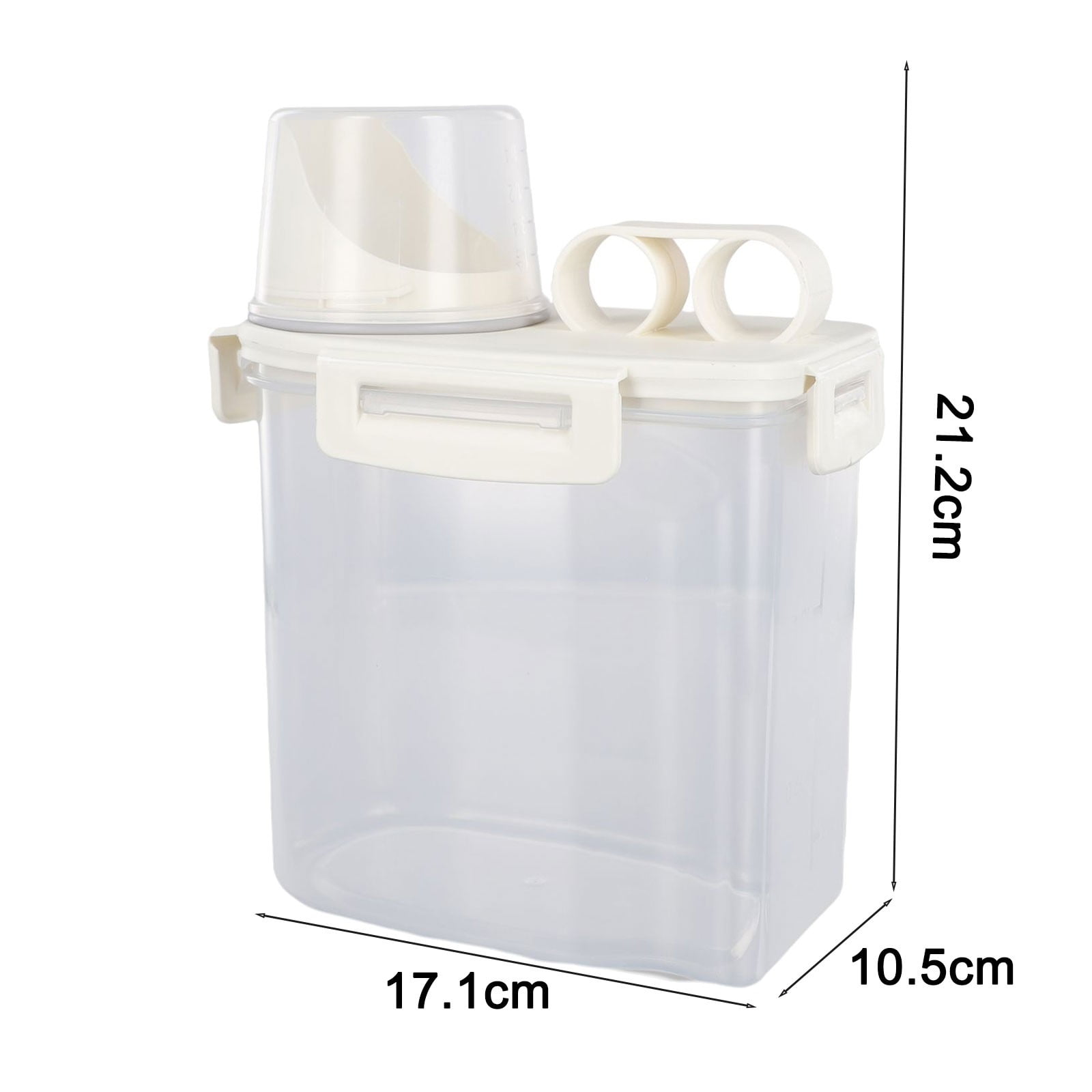 Food Storage Container with Pouring Spout and Measuring Cup Lid ...