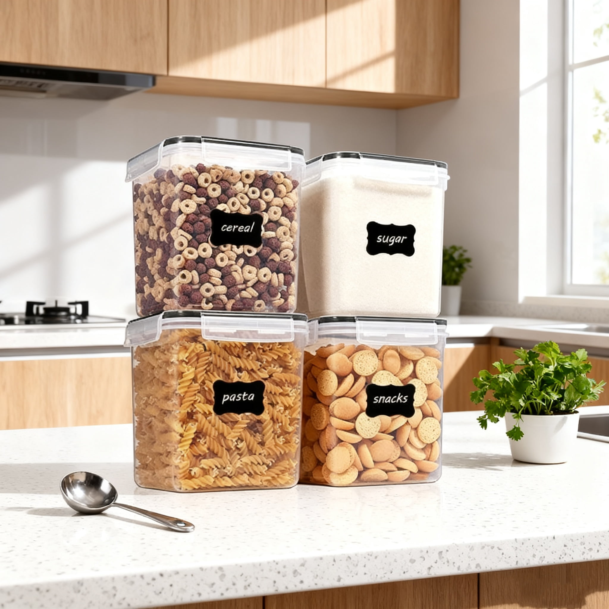 Food Storage Containers 2.5L / 84.5oz, 4 Pieces BPA Free Plastic ...