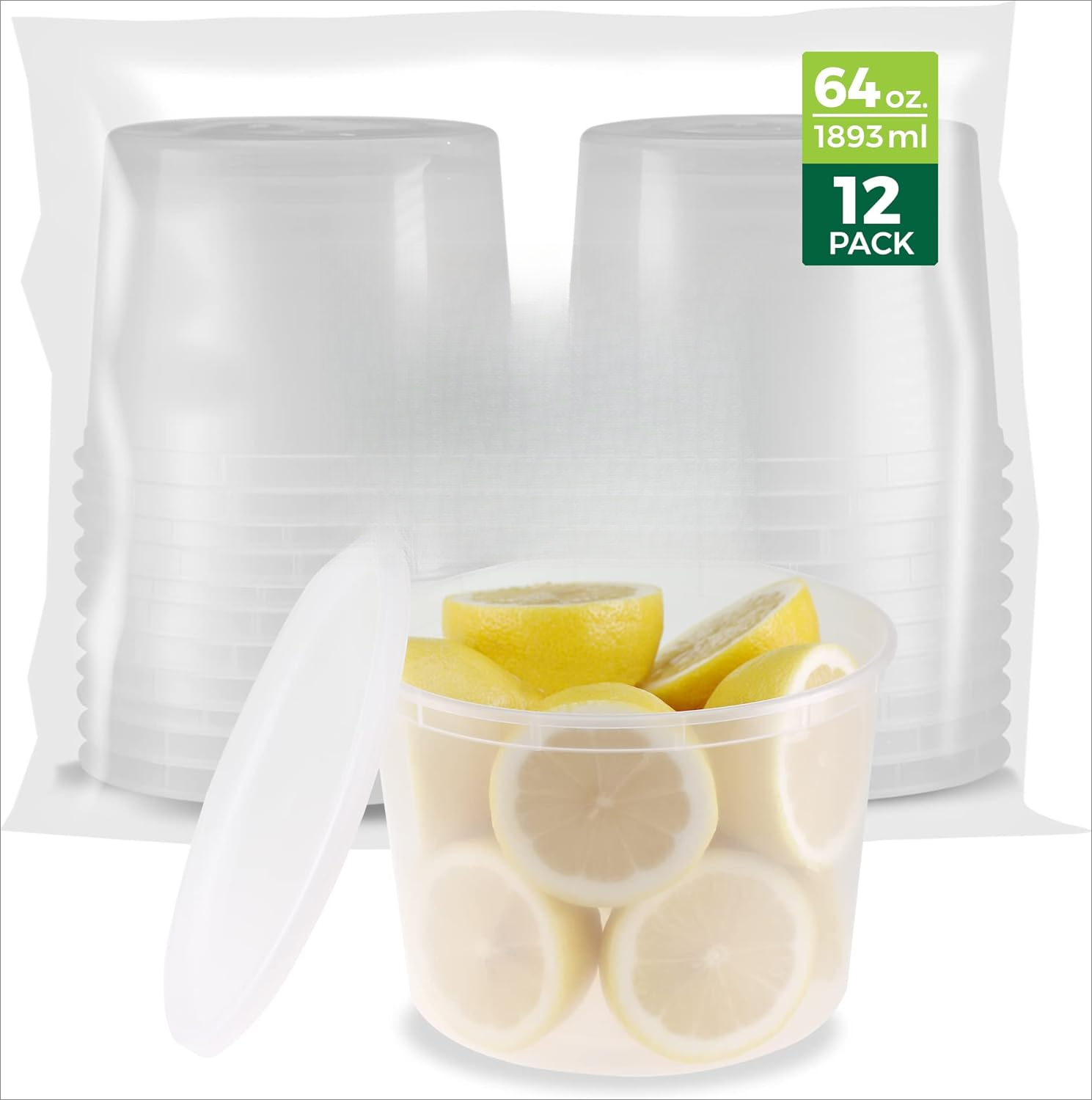 Food Storage Containers [24 Set] 32 oz Plastic Deli Containers with ...