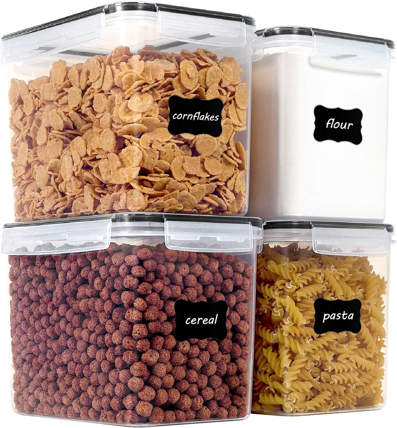 Food Storage Containers 3.3 quart / 3.6L, 4 Pieces BPA Free Plastic ...