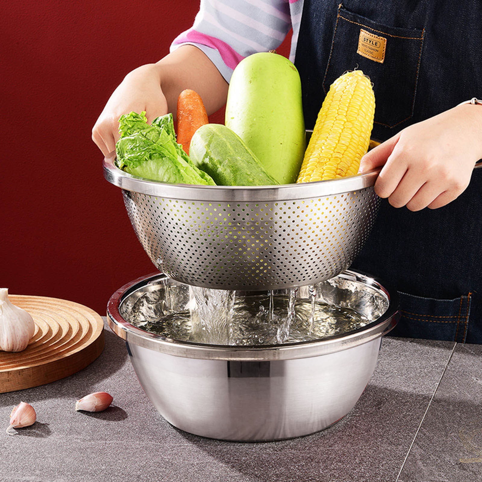 Food Storage Containers - 304 Stainless Steel Microporous Colander 2 ...