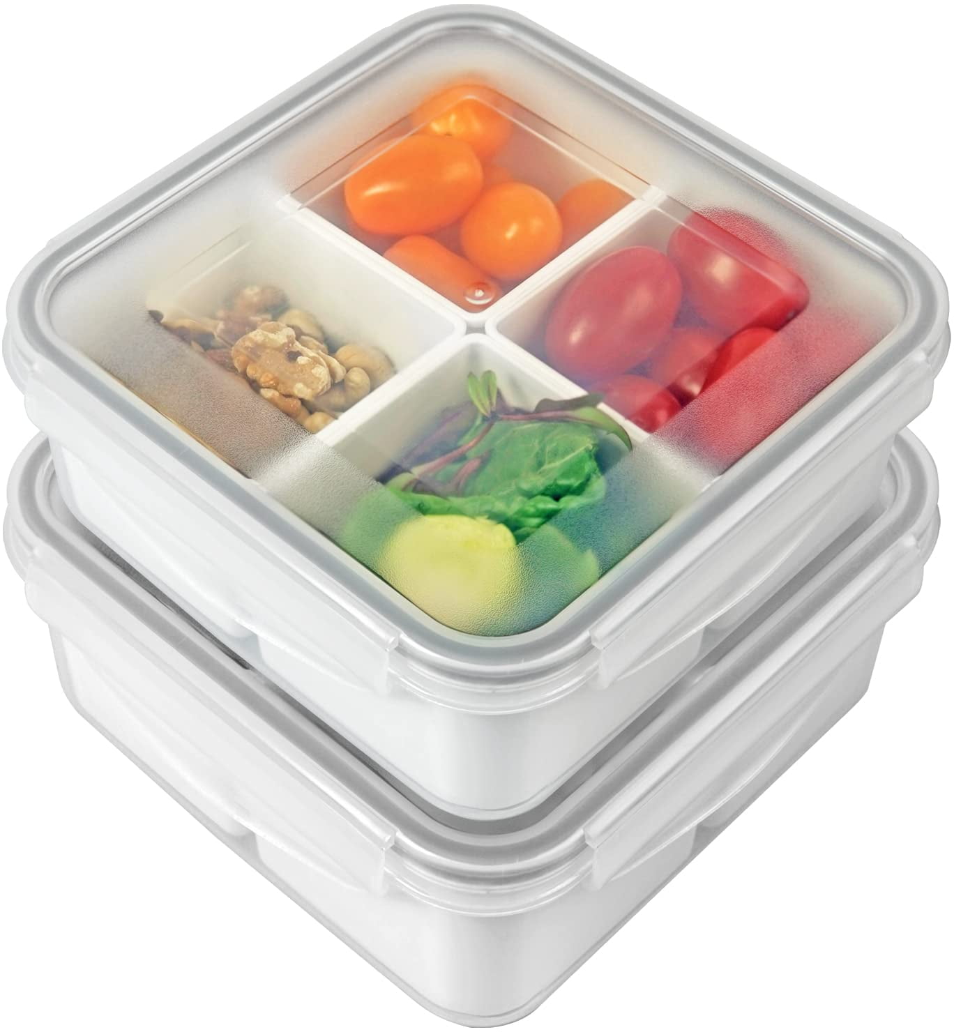 Food Storage Containers, 4 Compartment Portion Control Container, Snack ...