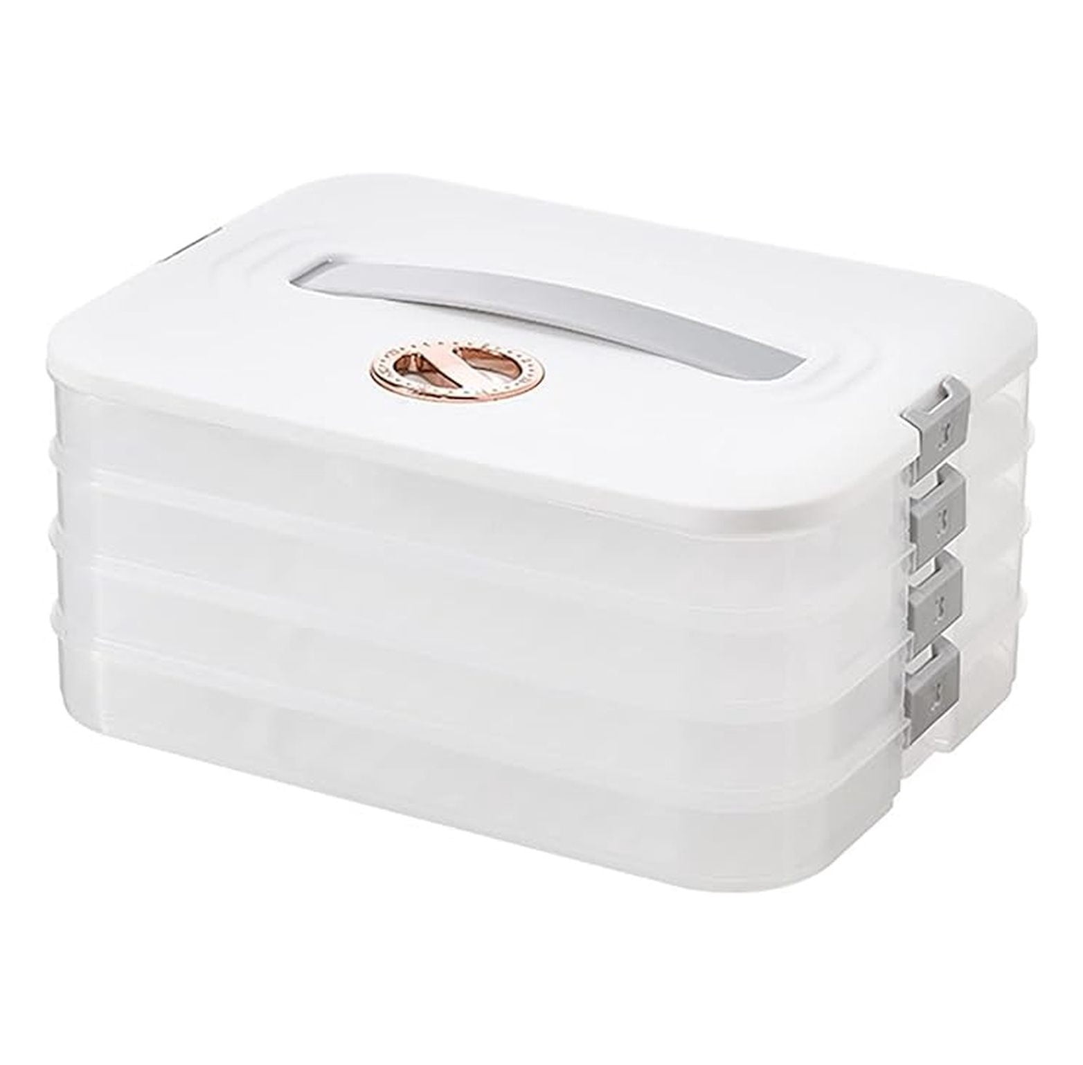 Food Storage Containers 4-Layer, Dumpling Storage Box with Lids ...