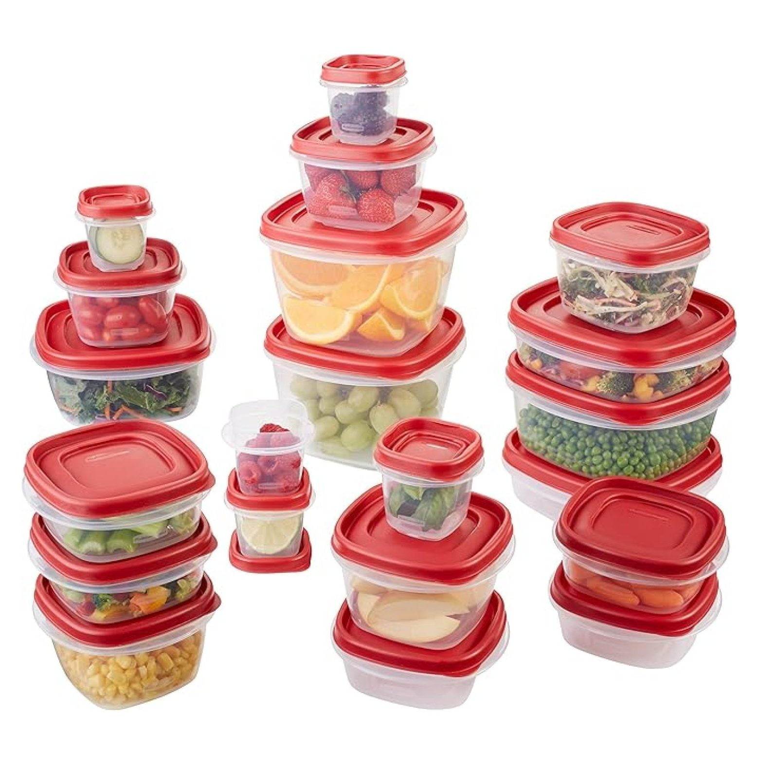 Food Storage Containers 42 Piece Set with Lids - Easy Find Racer Red ...