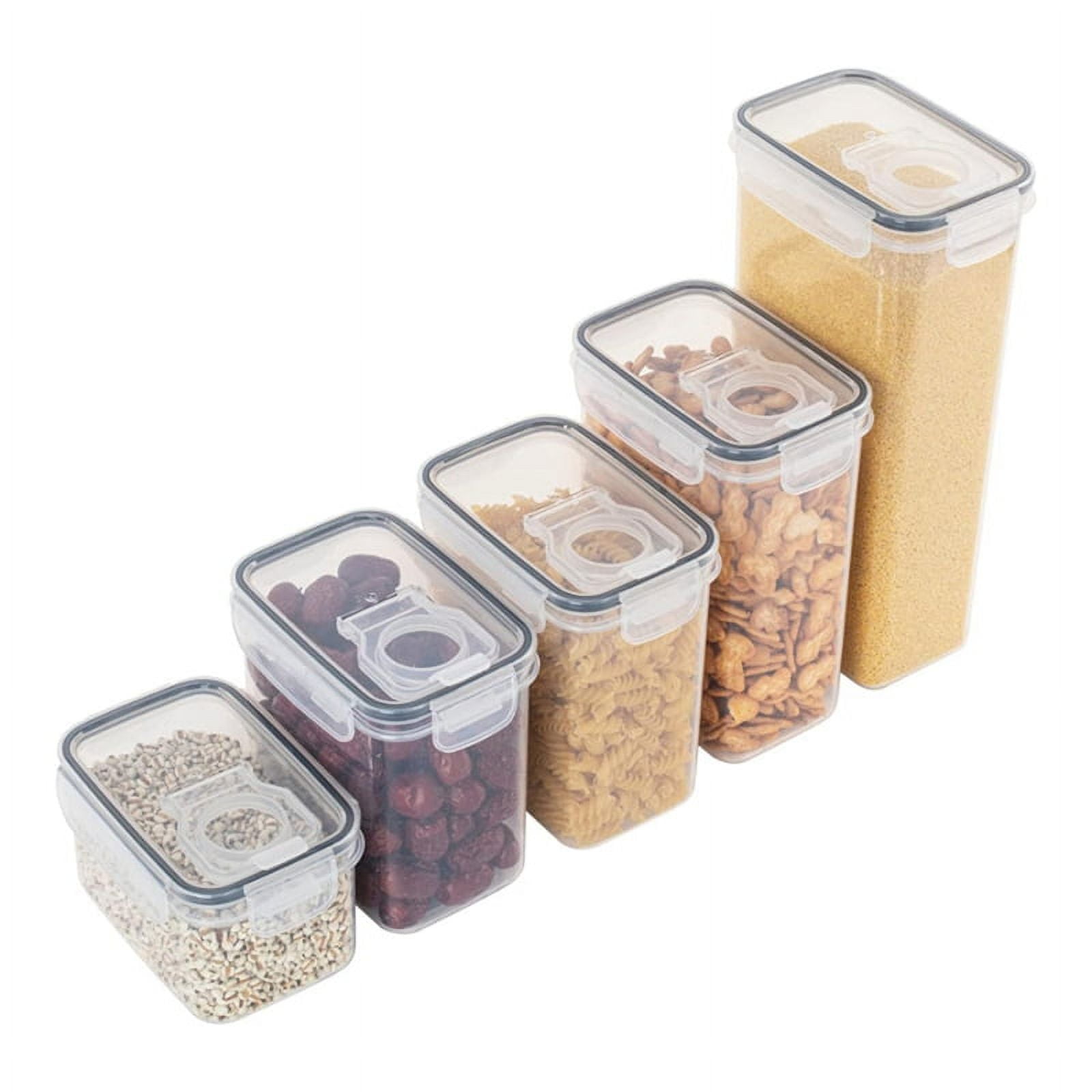 Food Storage Containers, 5 Size Airtight Clear Storage Containers ...
