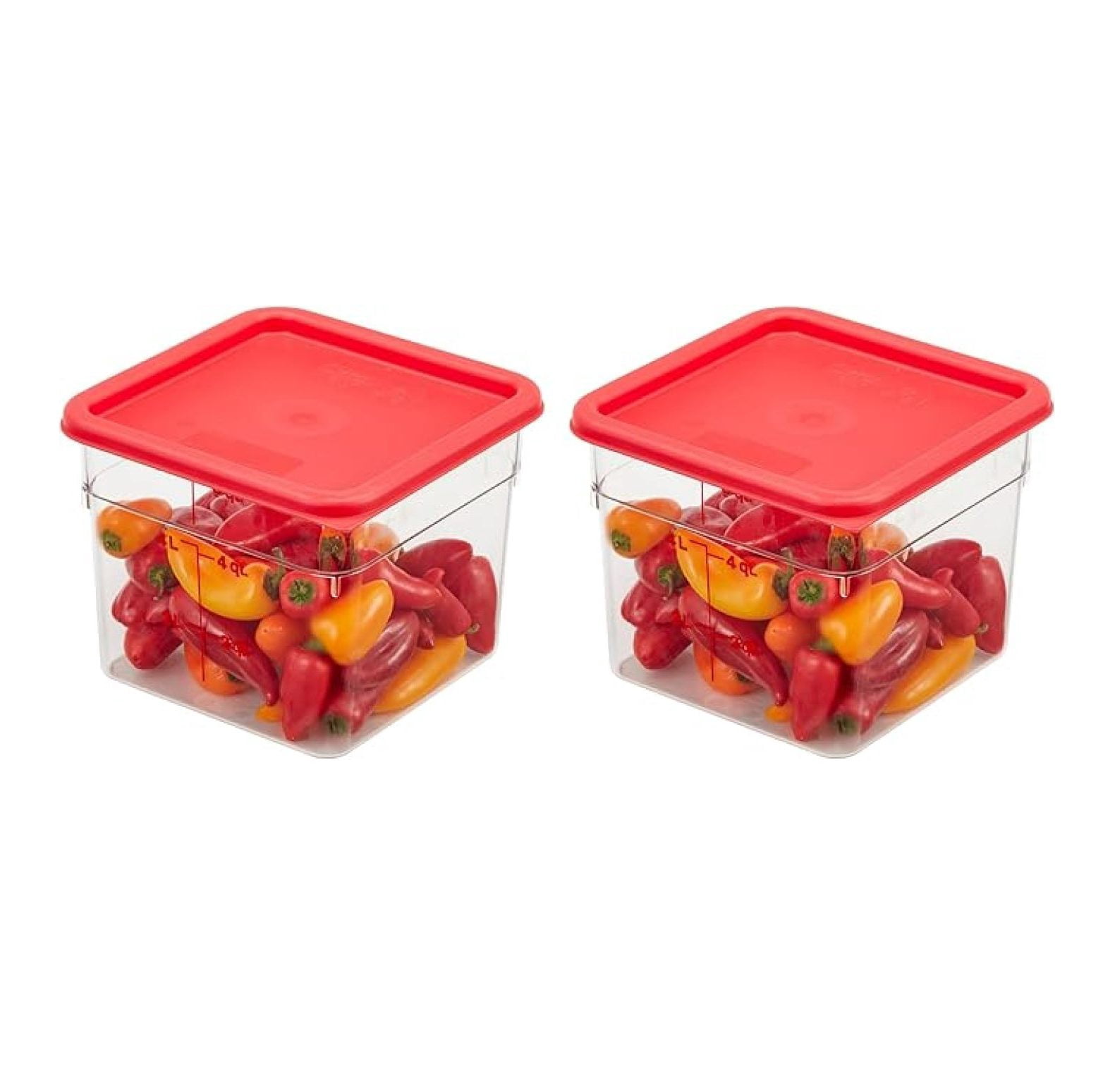 Food Storage Containers 6 Quart - 2 Pack, Square Plastic Containers ...