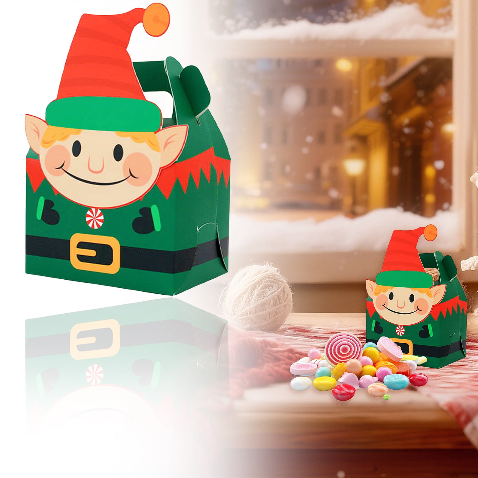 Food Storage Containers,Christmas Candy & Box Square Santa Snowflake ...