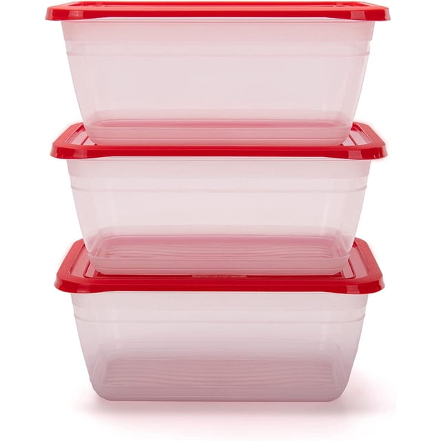 Food Storage Containers (Large 4L, 6 Piece - 3 Lids, 3 Containers ...