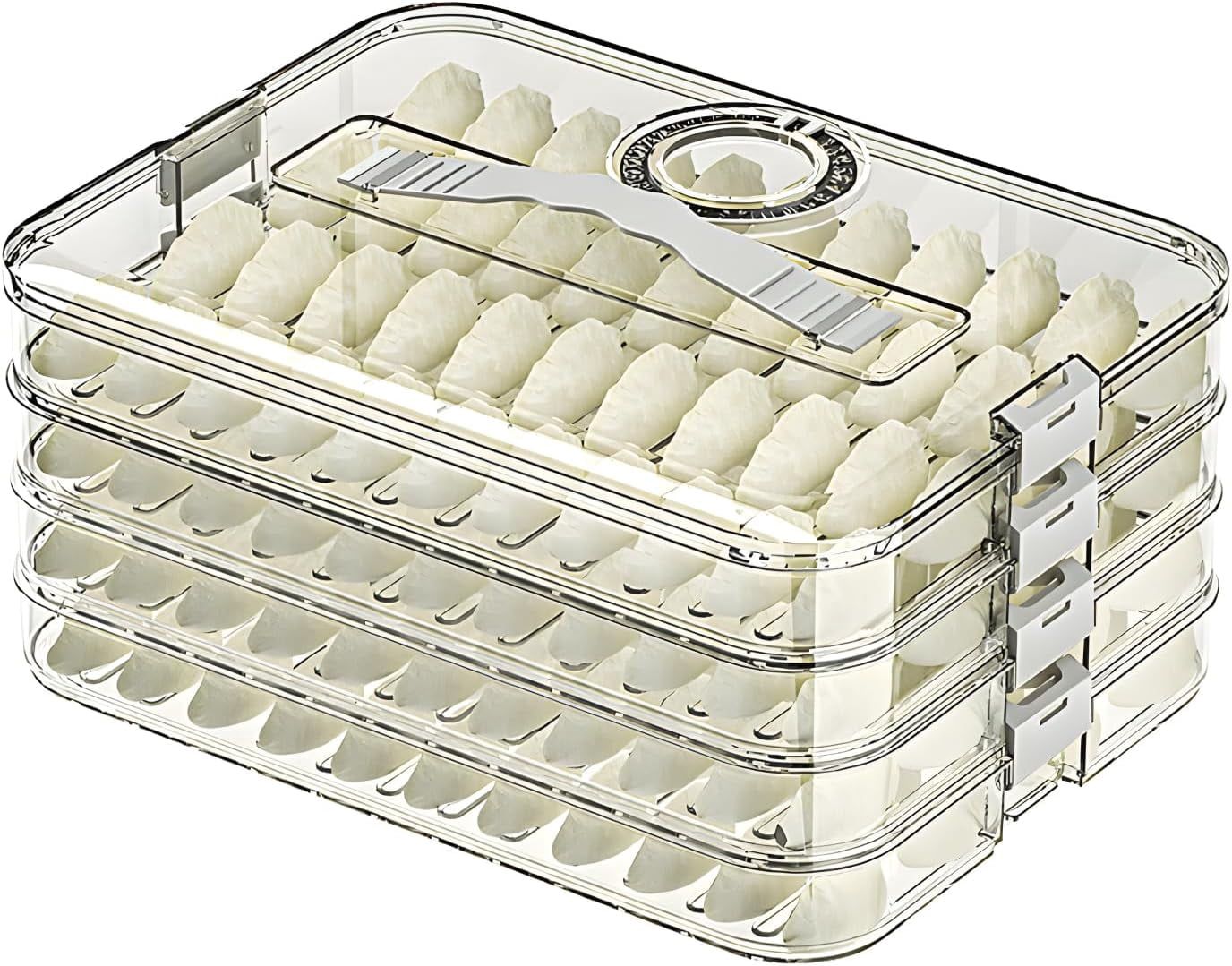 Food Storage Containers with Lids,4-Layer Plastic Cookie Storage ...