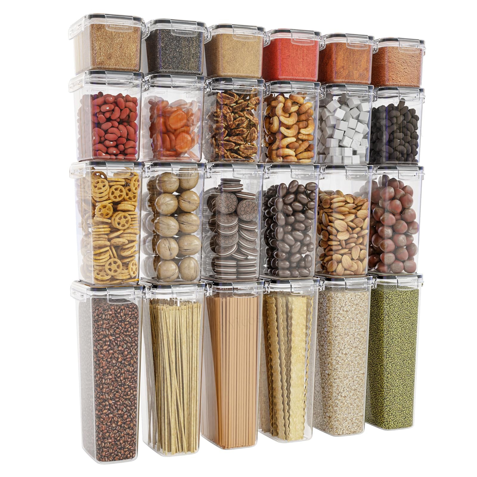 Food Storage Containers Lids Airtight - 24 PCS Label - BPA Free Cereal ...