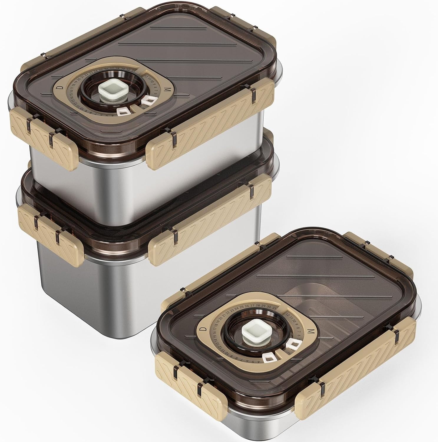 Food Storage Containers with Lids Airtight Meal Prep Container Stackable Stainless Steel ...