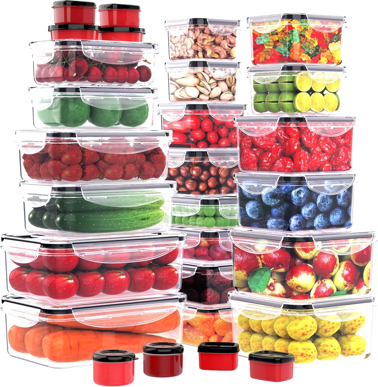 Food Storage Containers with Lids Airtight- Plastic Meal Prep Container ...